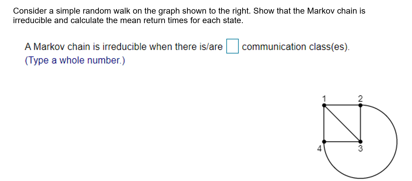Solved Consider a simple random walk on the graph shown to | Chegg.com