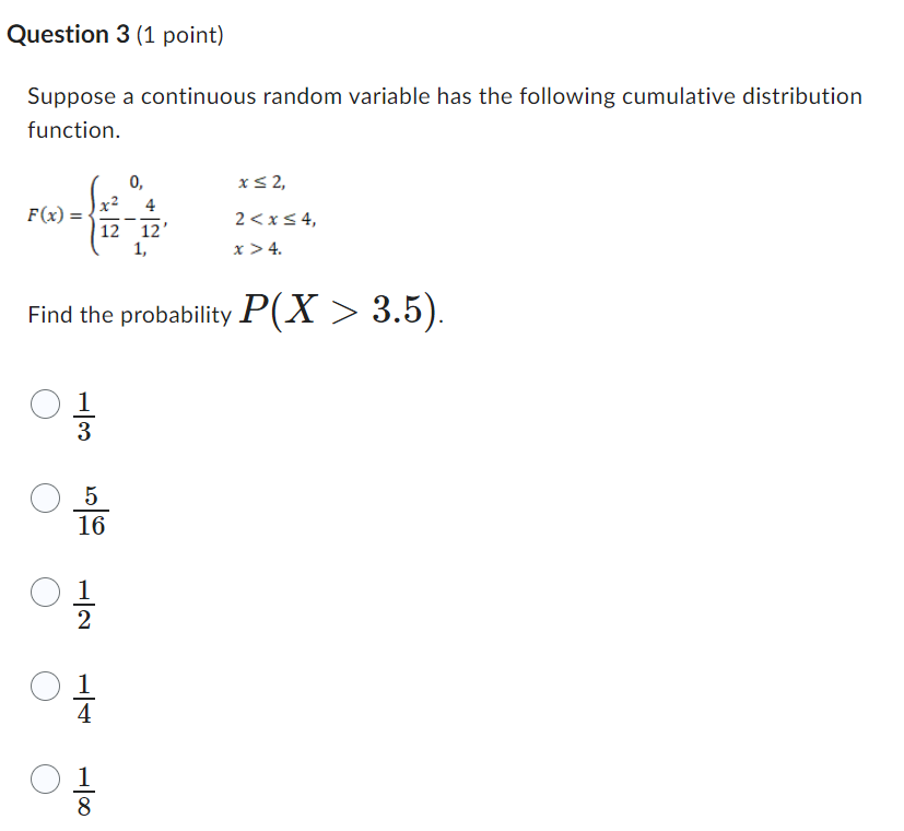 Solved Suppose a continuous random variable has the | Chegg.com