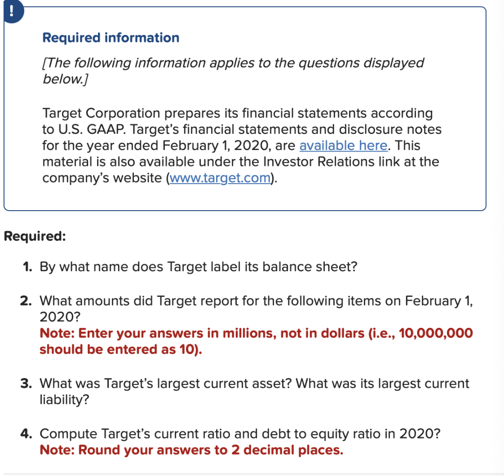 Required information [The following information | Chegg.com