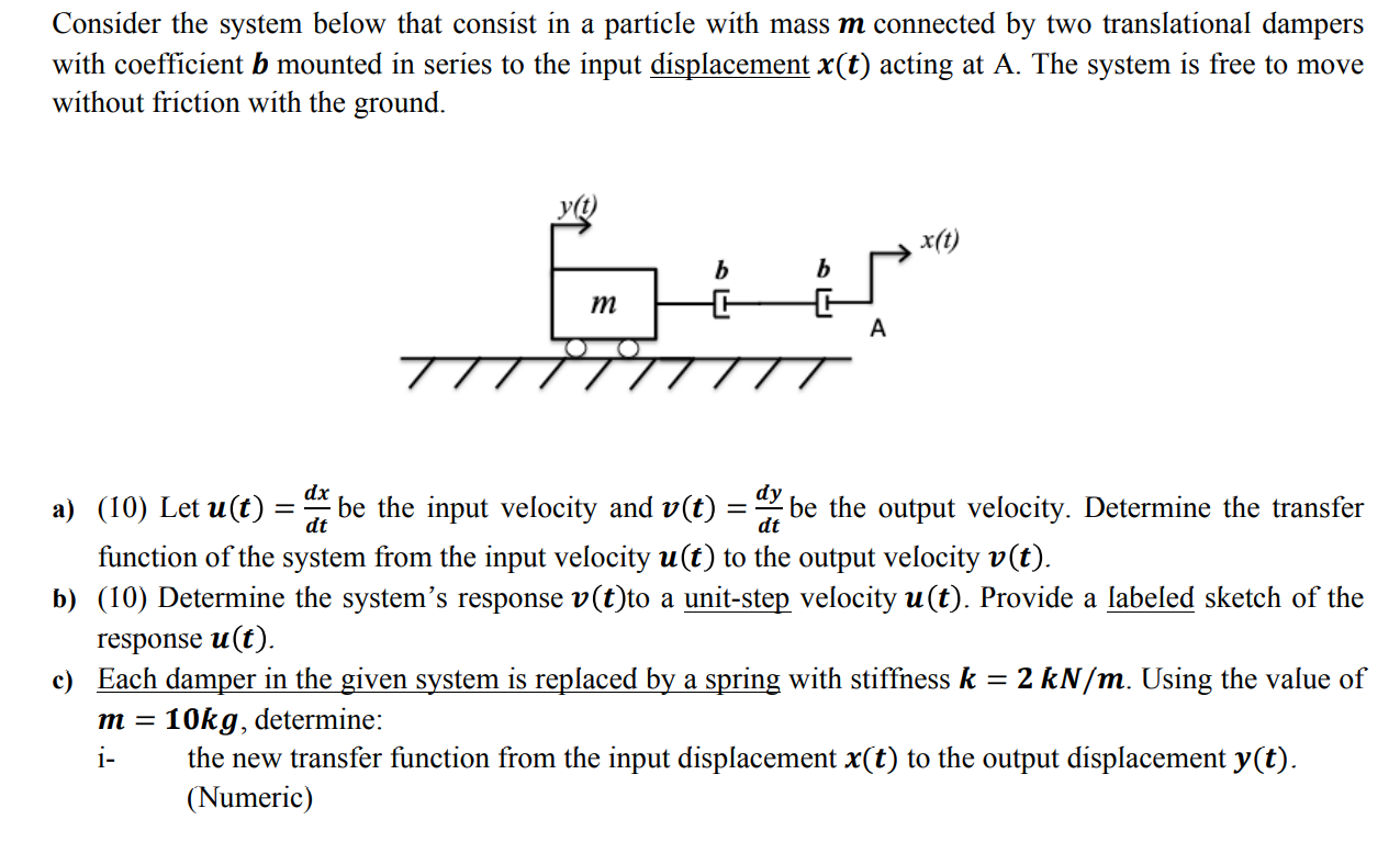 Solved Consider the system below that consist in a particle | Chegg.com