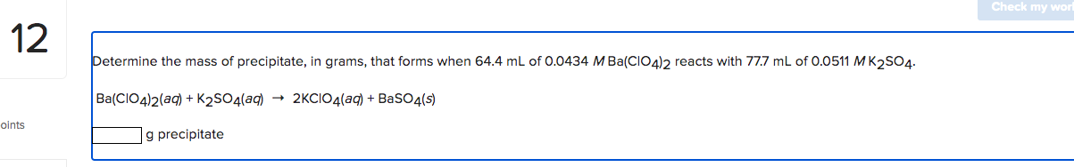 Solved Determine the mass of precipitate, in grams, that | Chegg.com