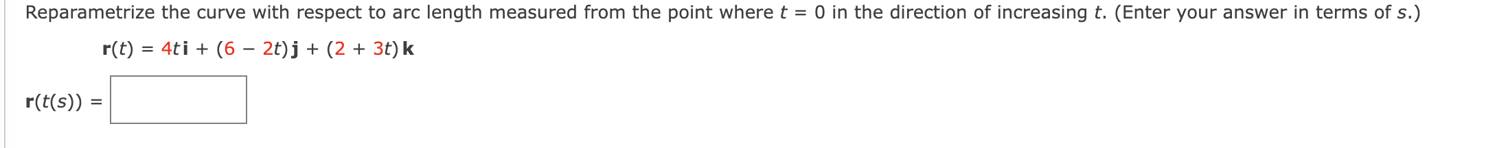 Solved Reparametrize the curve with respect to arc length | Chegg.com