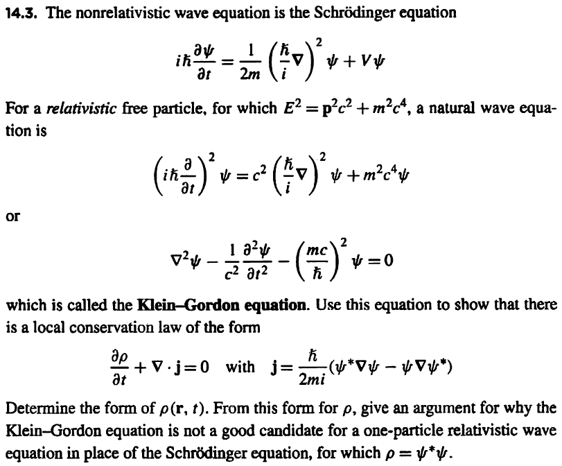 Solved 14.3. The nonrelativistic wave equation is the | Chegg.com