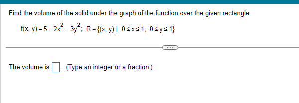 Solved Find the volume of the solid under the graph of the | Chegg.com