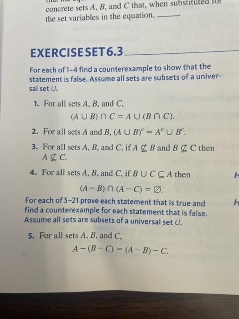 Solved concrete sets A,B, and C that, when substituted tor | Chegg.com