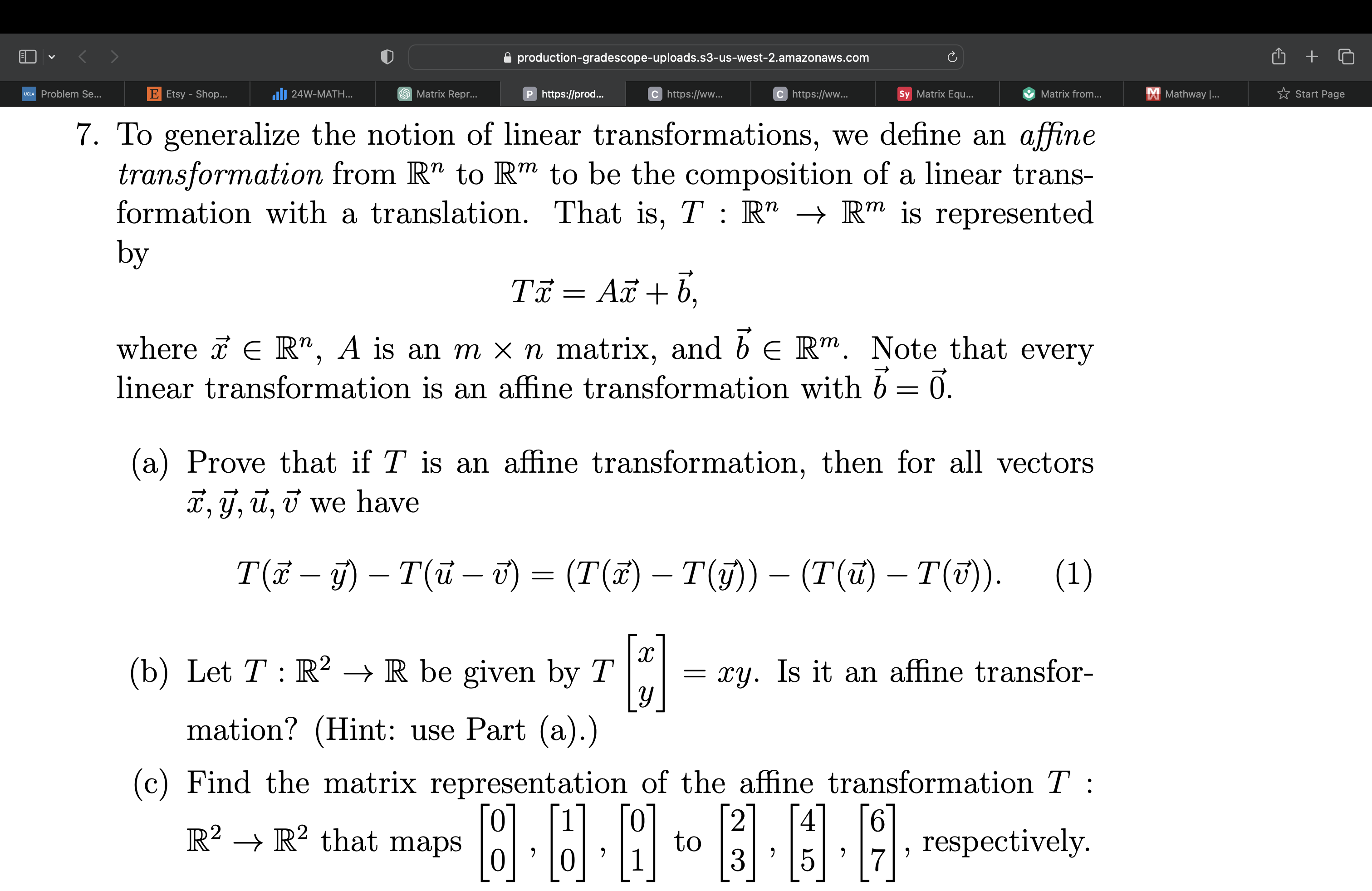 Solved To generalize the notion of linear transformations, | Chegg.com