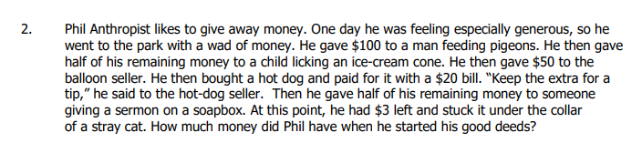 Solved Direction: Solve by working backwards. Explain each | Chegg.com