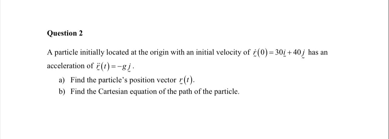 Solved A particle initially located at the origin with an | Chegg.com