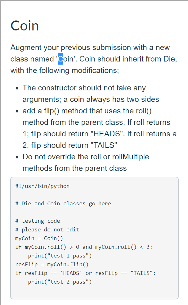 Solved Die code: #!/usr/bin/python from random import | Chegg.com