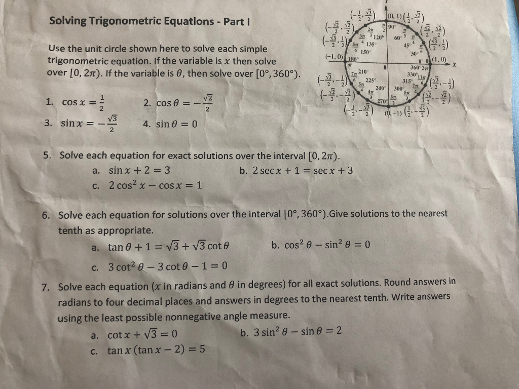 Solved Inverse Circular Functions 1. For a function to have | Chegg.com