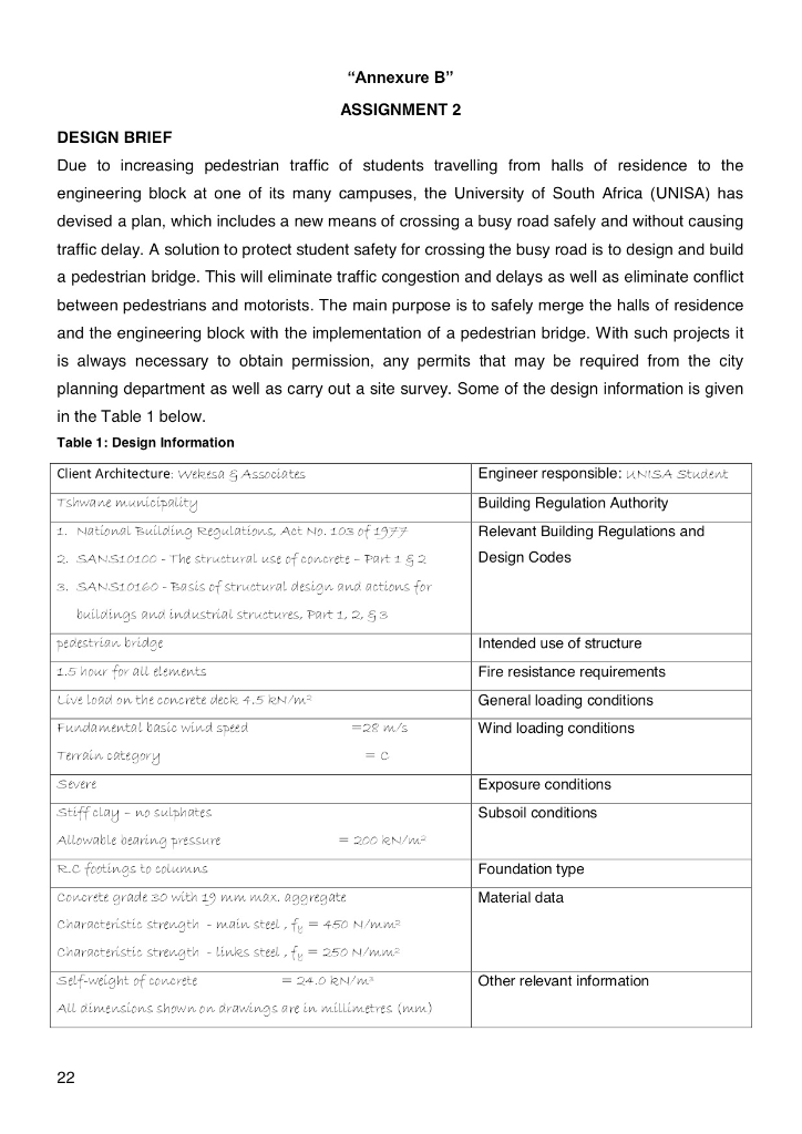 "Annexure B" ASSIGNMENT 2 DESIGN BRIEF Due to | Chegg.com