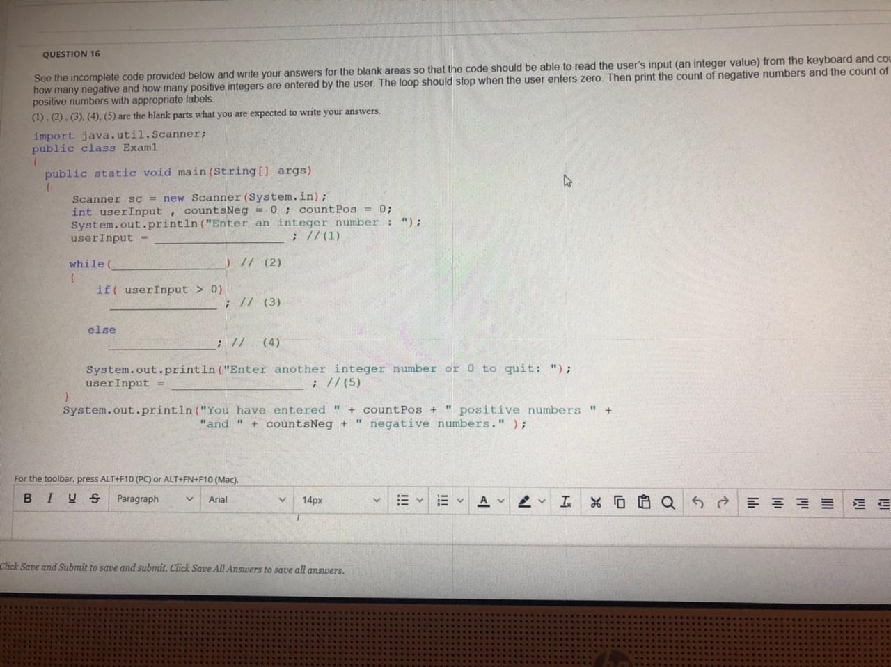 Solved QUESTION 16 See the incomplete code provided below | Chegg.com