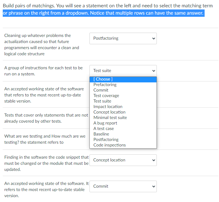 Solved Build pairs of matchings. You will see a statement on | Chegg.com