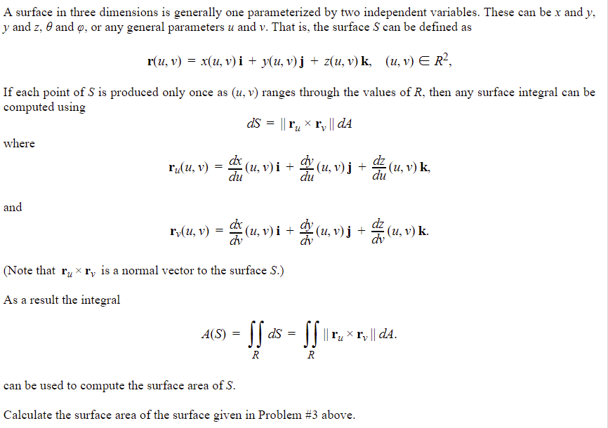 Solved Consider the surface in three dimensions | Chegg.com