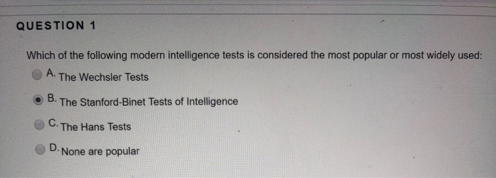 Solved QUESTION 1 Which of the following modern intelligence | Chegg.com