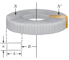 Solved A toroid having a rectangular cross section (a = | Chegg.com