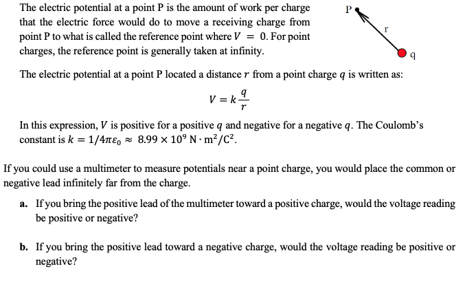 Solved a. Would a positive test charge released from rest | Chegg.com