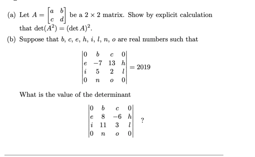 Solved b be a 2 x 2 matrix. Show by explicit calculation (a) | Chegg.com