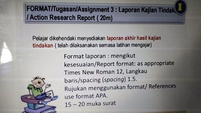 I FORMAT/Tugasan/Assignment 3: Laporan Kajian Tindak. | Chegg.com