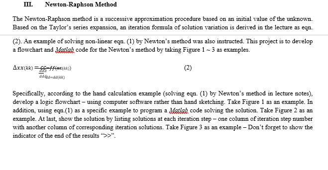 Iterative Solution of Non-linear Equations by Matlab | Chegg.com