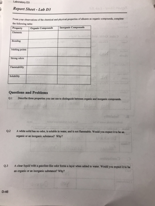Solved Propertsies and Structures of Alkanes Report | Chegg.com
