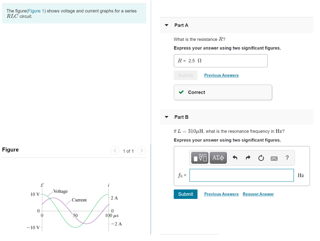Solved The figure(Figure 1) shows voltage and current graphs | Chegg.com