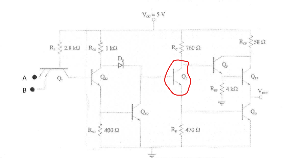 Solved in digital electronicswhy Qs(the transistor in red | Chegg.com