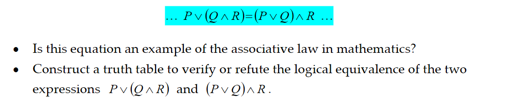 Solved Pv(QAR)=(PvQ)^R ... Is this equation an example of | Chegg.com