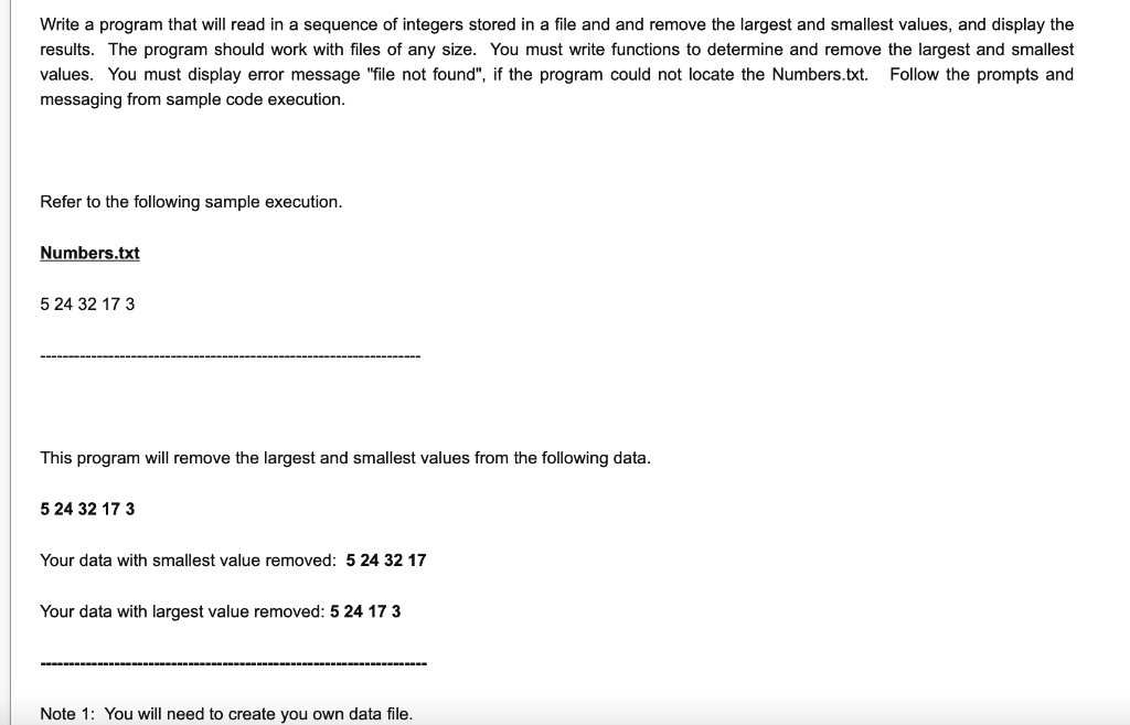 Solved Write a program that will read in a sequence of | Chegg.com