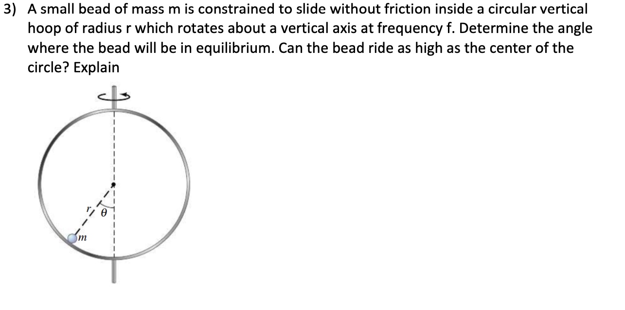 Solved A small bead of mass m is constrained to slide | Chegg.com