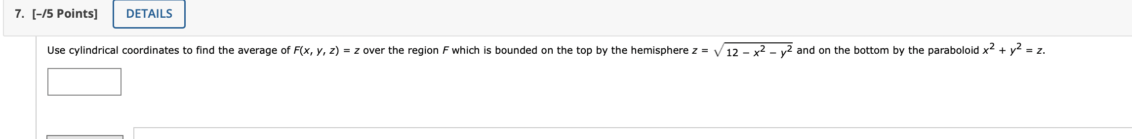 Solved 7. [−/5 Points] DETAILS | Chegg.com