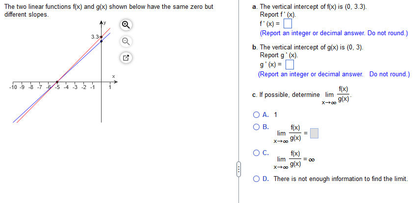 Solved The two linear functions f(x) and g(x) shown below | Chegg.com