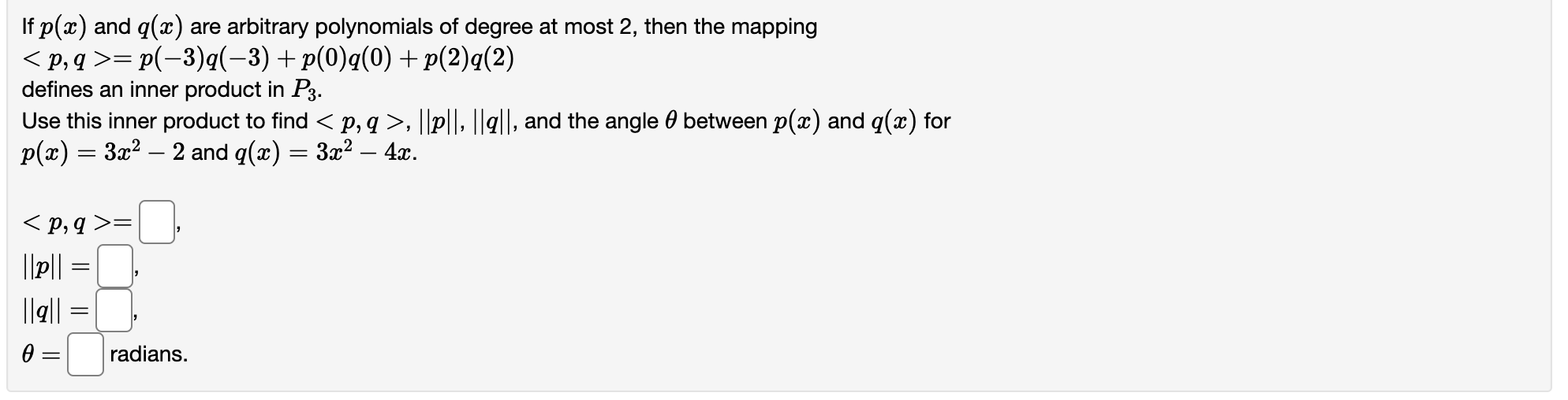 Solved If p(x) and q(x) are arbitrary polynomials of degree | Chegg.com