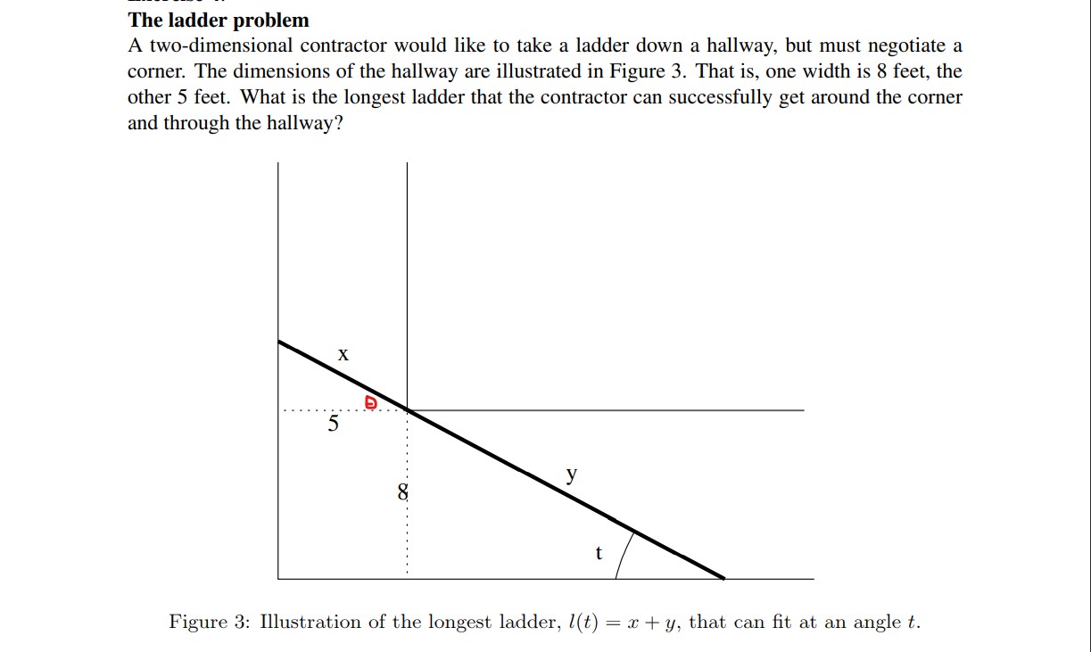 Solved The ladder problem A two-dimensional contractor would | Chegg.com