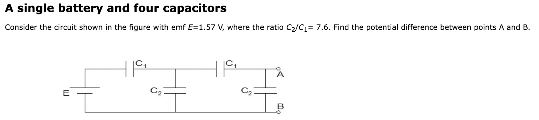 Solved A single battery and four capacitors Consider the | Chegg.com
