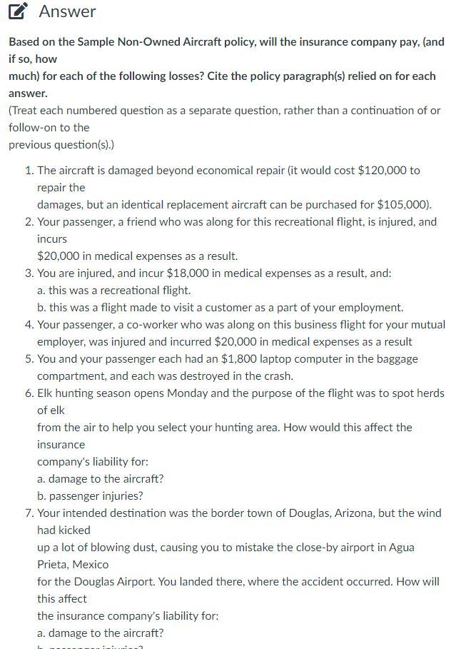 Insurance Policy Analysis Read . . Review the Sample | Chegg.com