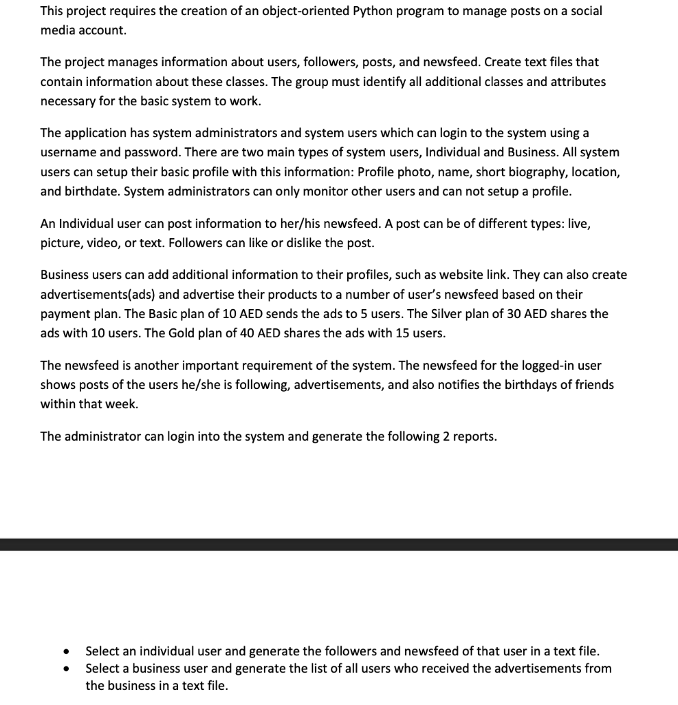 Solved Ihis project requires the creation of an | Chegg.com