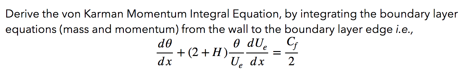 Solved Derive the von Karman Momentum Integral Equation, by | Chegg.com