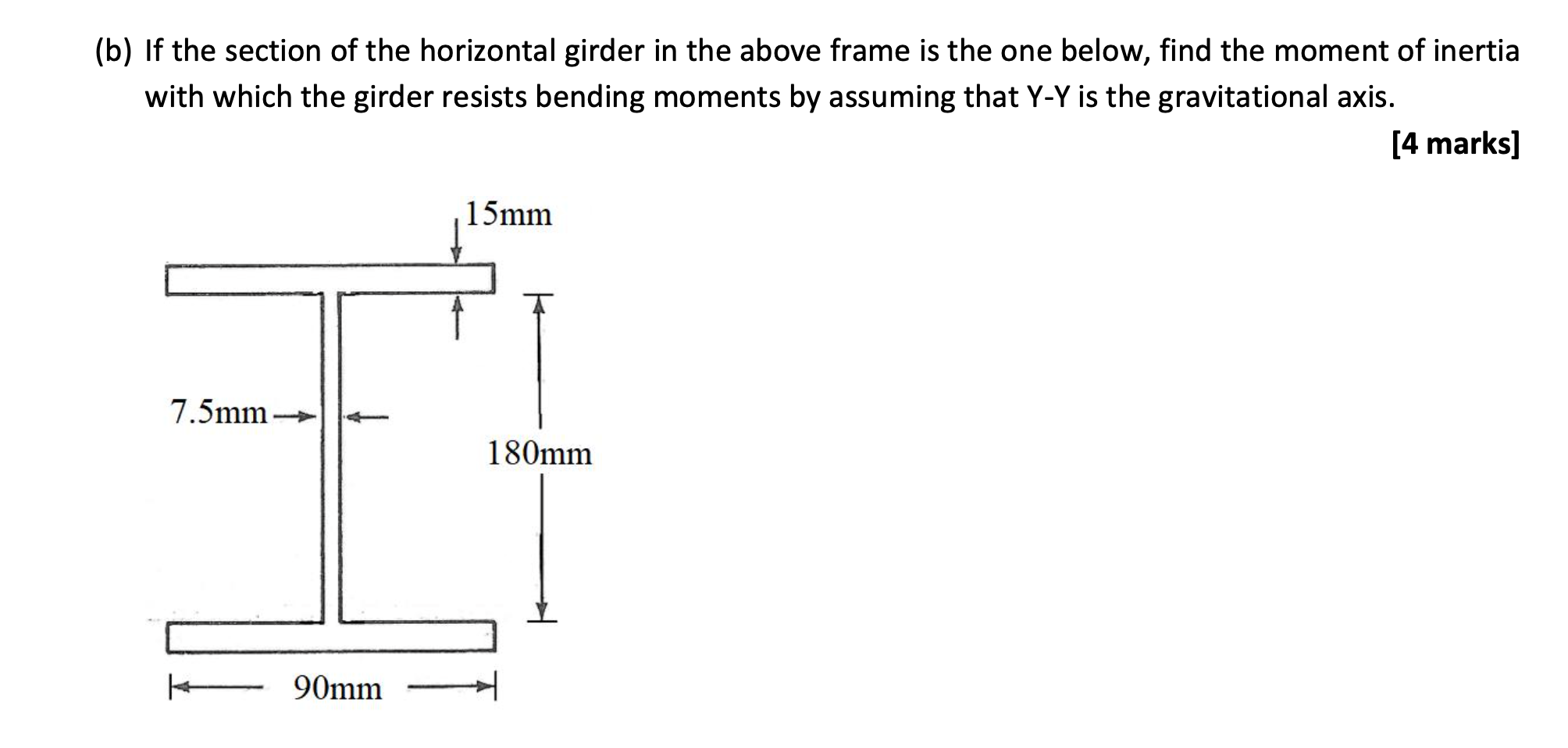 Solved (b) If the section of the horizontal girder in the | Chegg.com