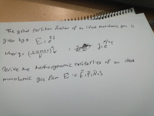 The grand partition function of an ideal monatomic | Chegg.com