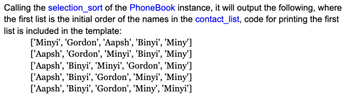 Solved Task 2 . The selection_sort method selection_sort | Chegg.com