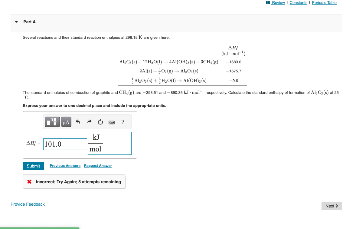 Solved Several reactions and their standard reaction | Chegg.com