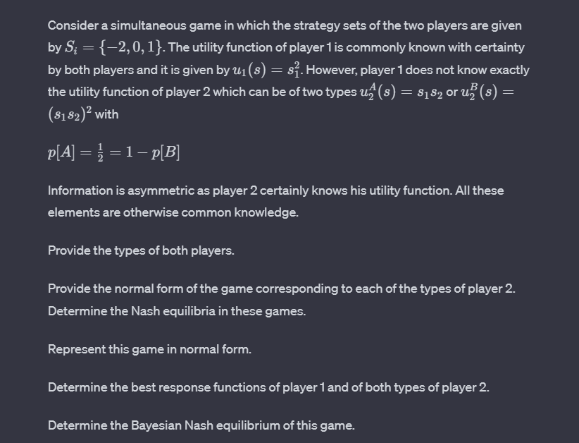Solved Consider a simultaneous game in which the strategy | Chegg.com
