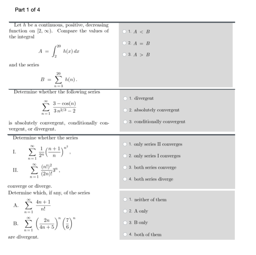 Solved Part 1 of 4 Let h be a continuous, positive, | Chegg.com