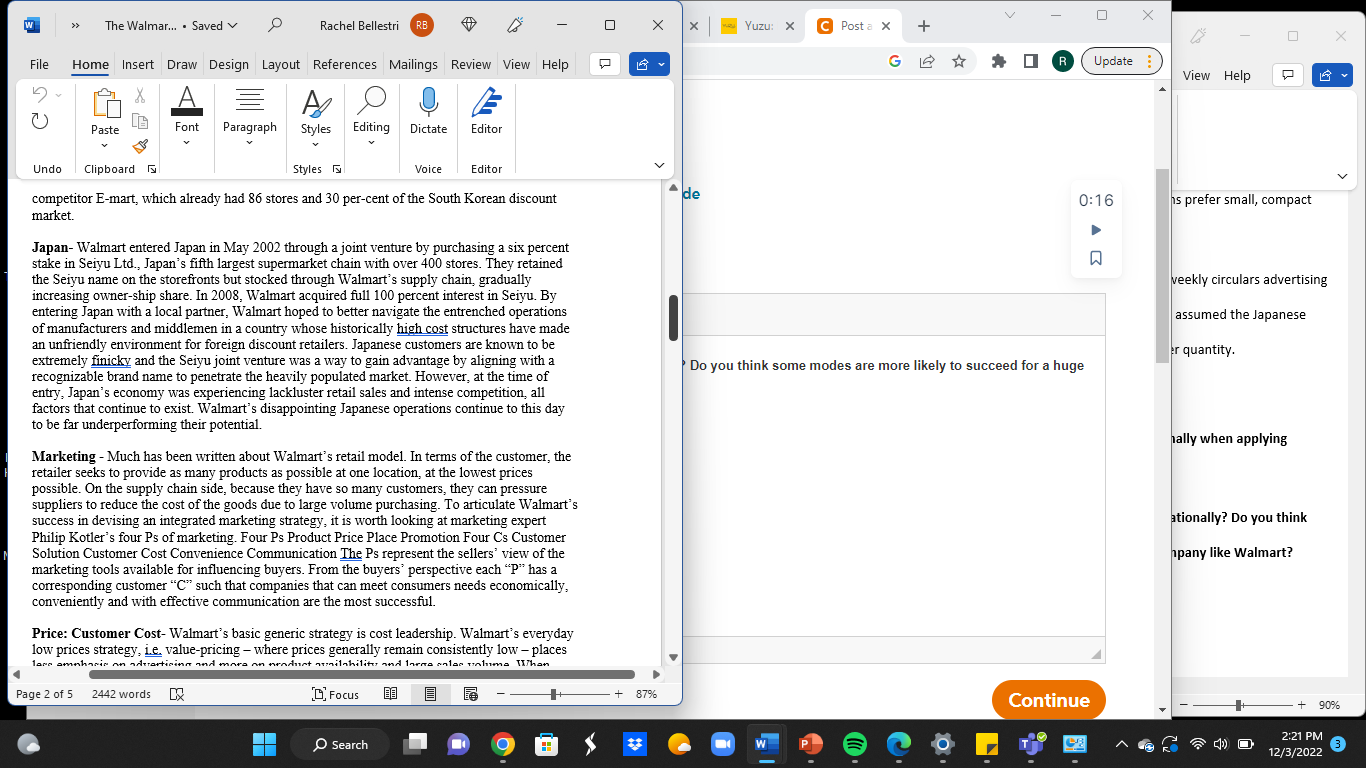Solved The Walmart case Walmart, the largest retailer in the | Chegg.com