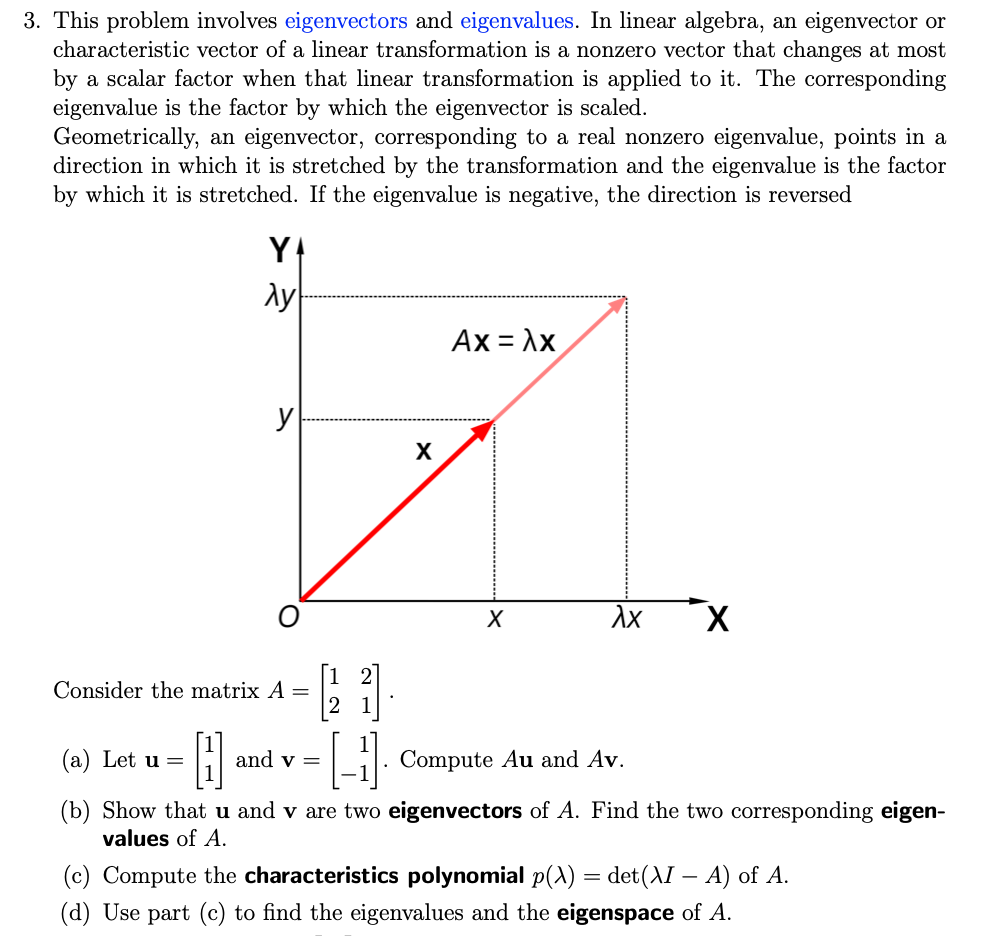 Solved 3. This problem involves eigenvectors and | Chegg.com