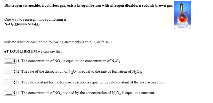 Solved Dinitrogen tetraoxide, a colorless gas, exists in | Chegg.com