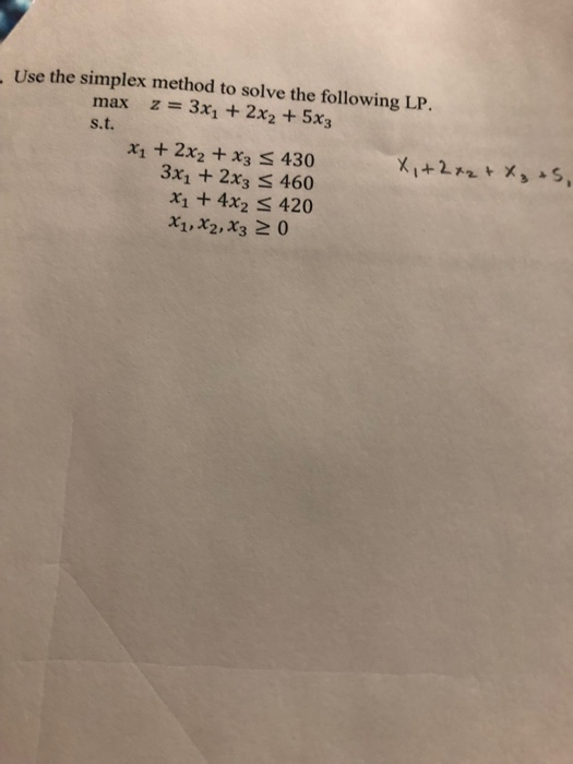 Solved Use the simplex method to solve the following LP max | Chegg.com