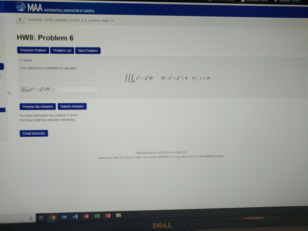 Solved MAA MATHEMATICAL ASSOCIATION OF AMERICA webwork | Chegg.com