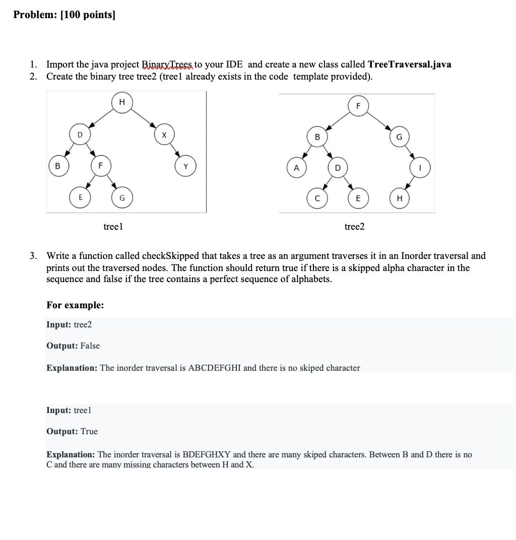 Solved Problem: [100 points] 1. Import the java project | Chegg.com